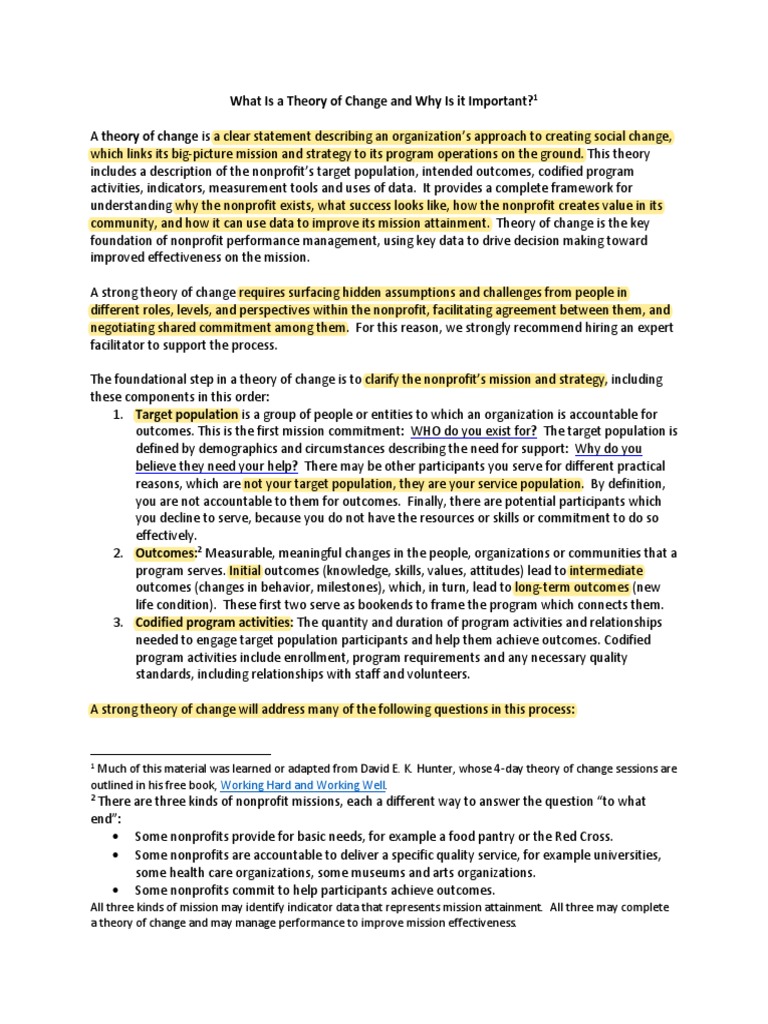 What-Is-Theory-of-Change-and-Why-Is-it-Important | PDF | Theory | Cognition