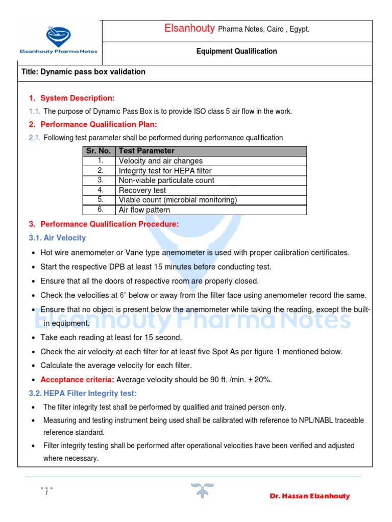 Validation of Dynamic pass box | PDF | Aerosol | Calibration