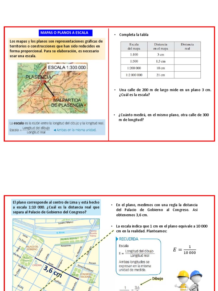 Mapas y Planos: Escalas y Ejercicios | PDF