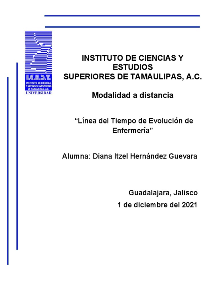 LINEA DEL TIEMPO DE LA EVOLUCION DE LA ENFERMERIA Diana Itzel | PDF ...