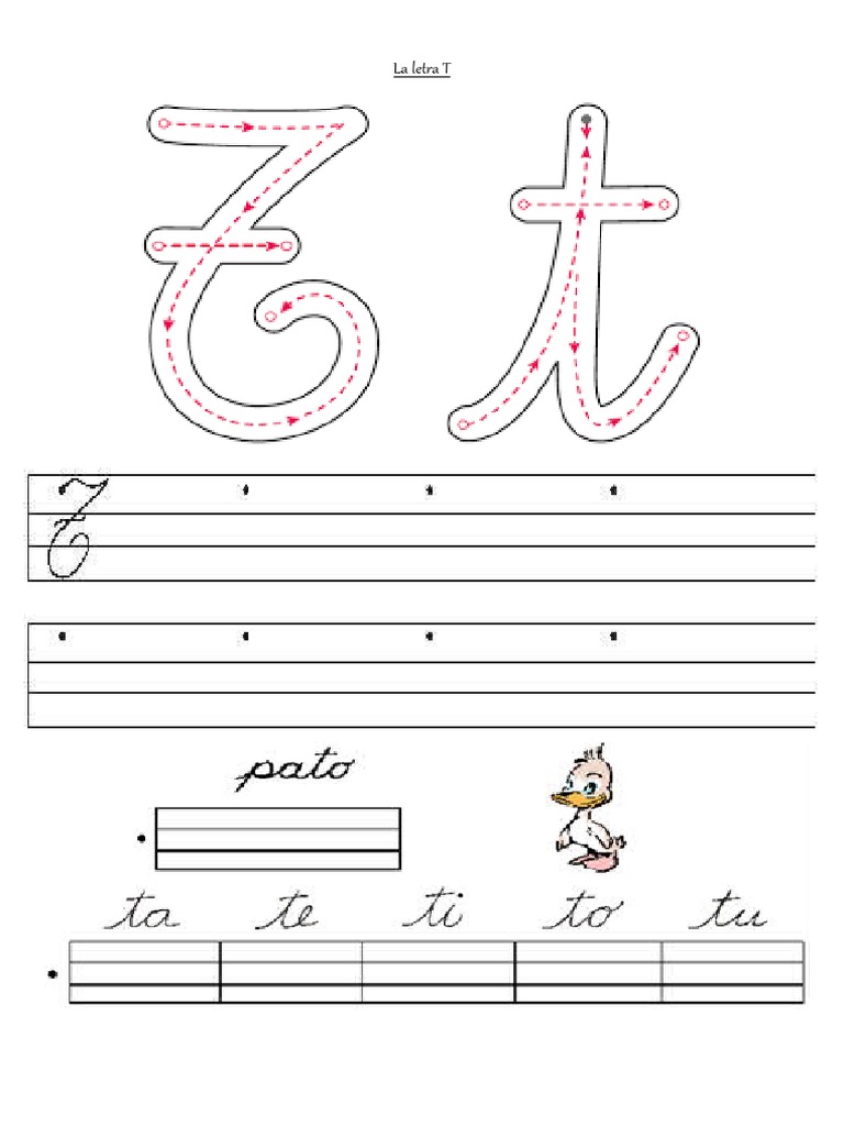 Hojas De Trabajo Para La Letra T