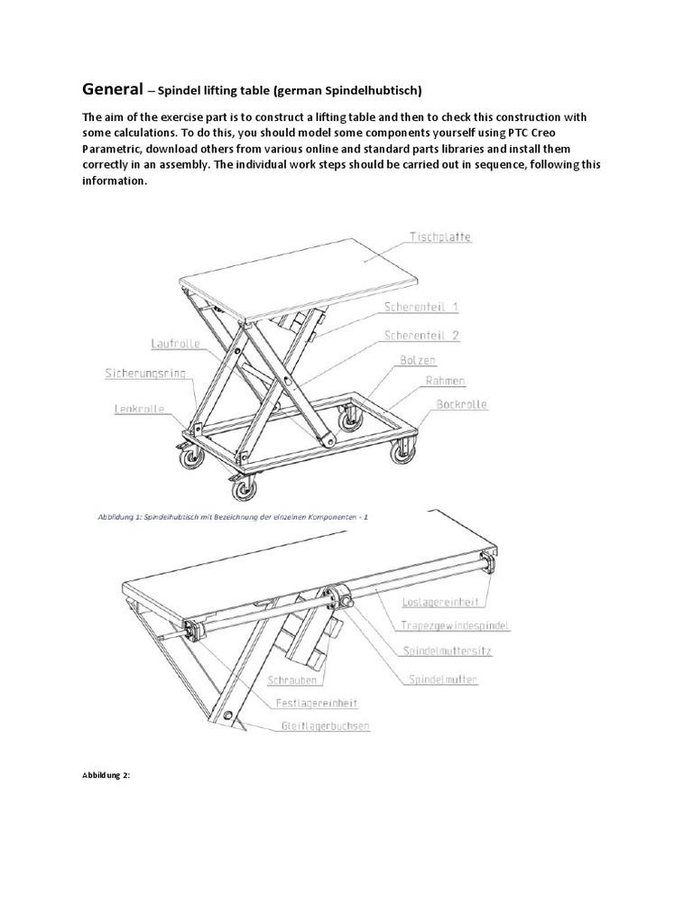 Spindle Lifting Table Construction Guide | PDF | Screw | Engineering ...