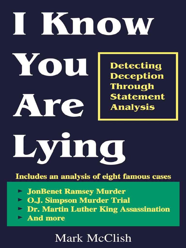 I Know You Are Lying | PDF | Nonverbal Communication | Deception