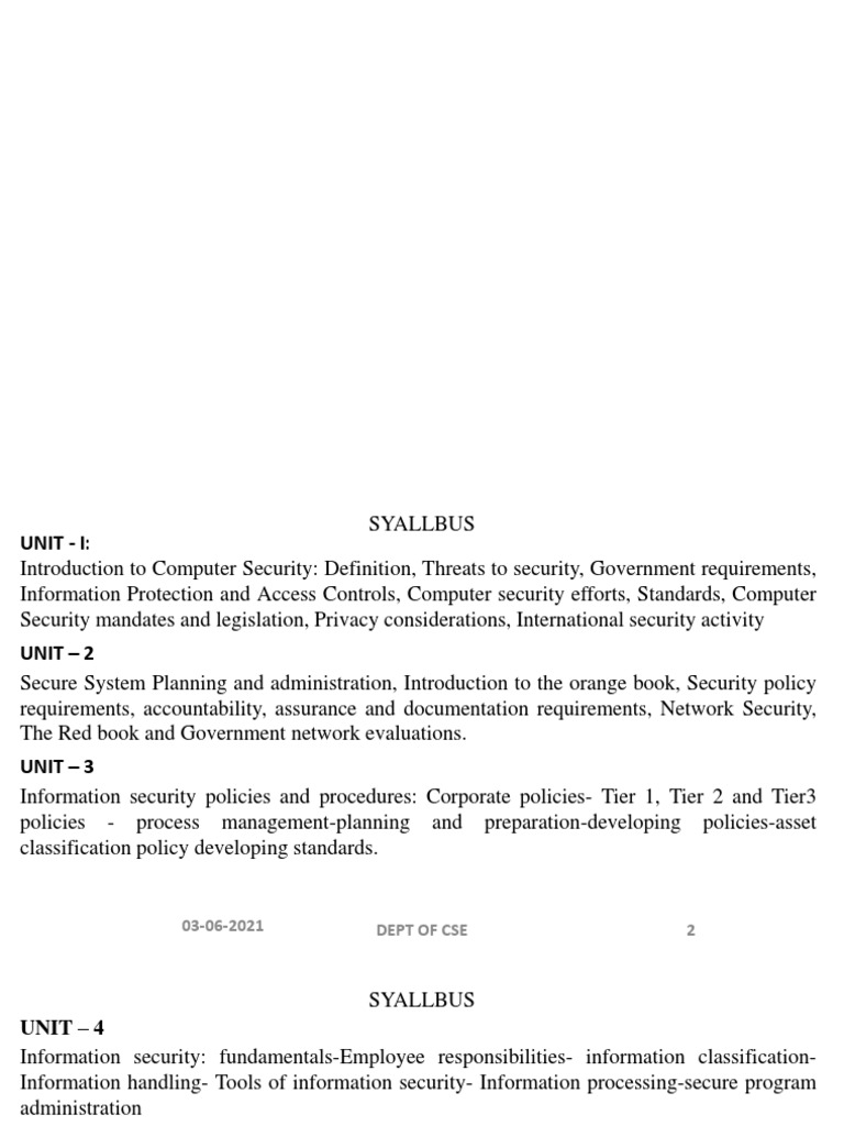 Cle Unit - 3 PDF | PDF | Information Security | Employment