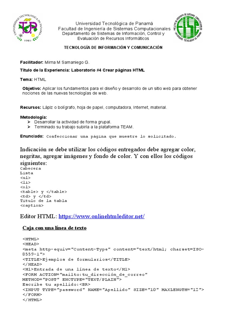 S DE ELEMENTOS HTML BÁSICOS] | PDF | HTML | Informática