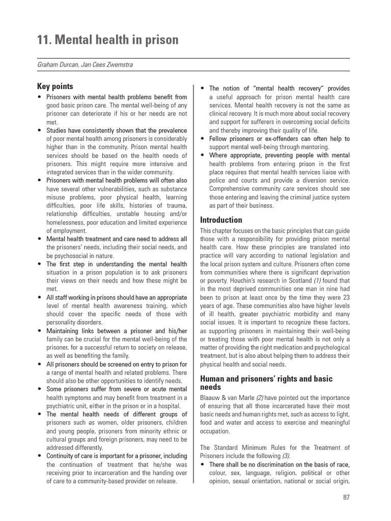 Mental Health Care in Prisons | PDF | Mental Disorder | Mental Health