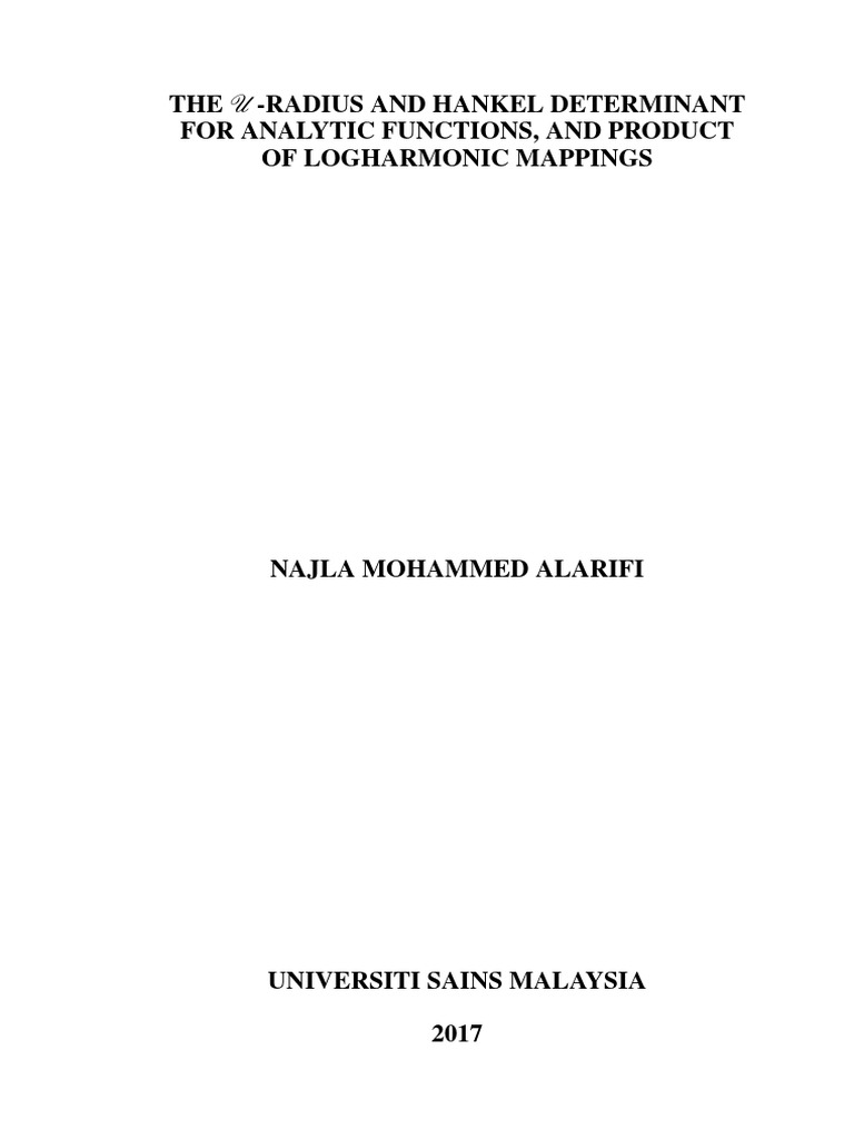 Full Thesis | PDF | Function (Mathematics) | Complex Analysis