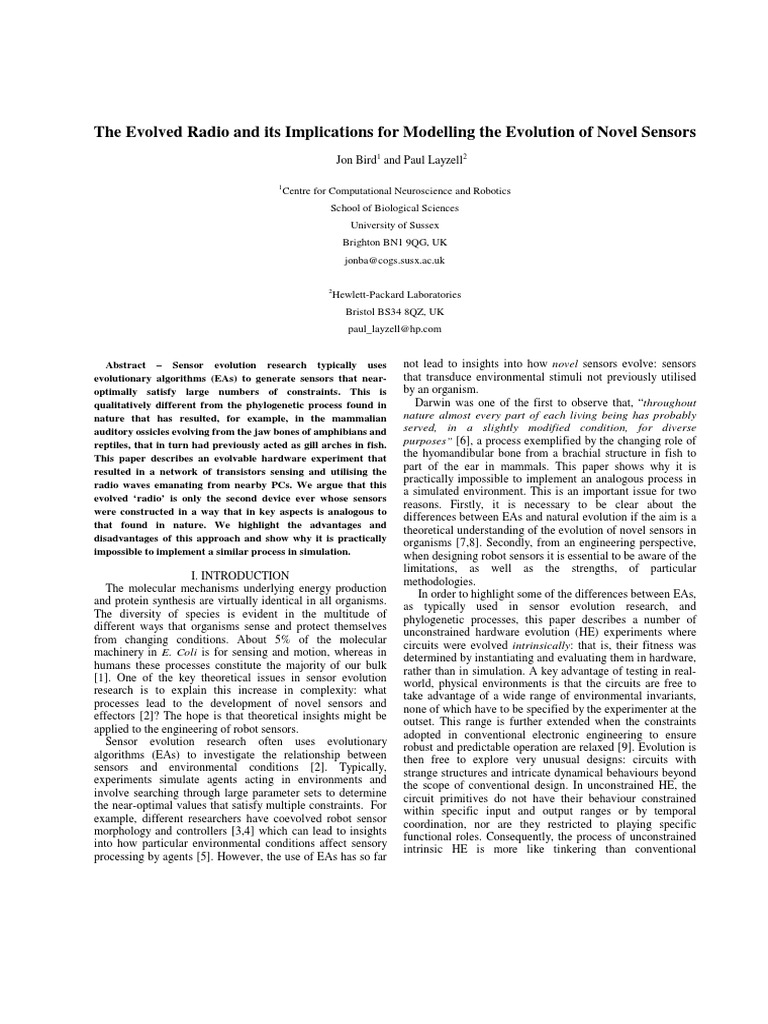 The Evolved Radio and Its Implications For Modelling The Evolution of ...