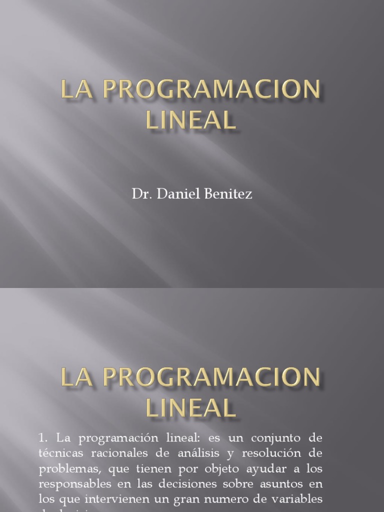 Unidad III La Programacion Lineal | PDF | Programación lineal | Matemáticas