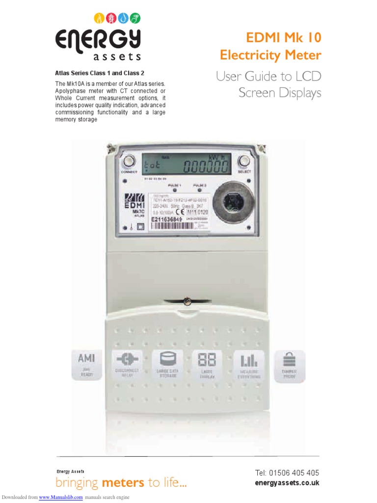 User Guide To LCD Screen Displays: Edmi MK 10 Electricity Meter ...