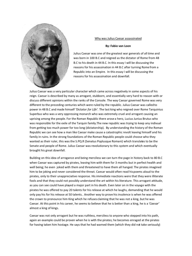 Why Was Julius Caesar Assassinated | PDF | Roman Republic | Julius Caesar