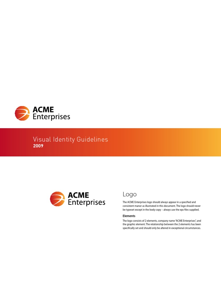 ACME Enterprises Logo Guidelines | PDF | Arial | Typefaces