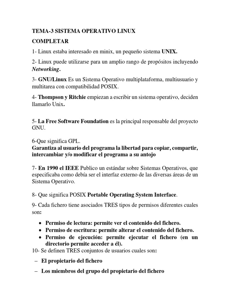 Cuestionario 3 | PDF | Archivo de computadora | Unix