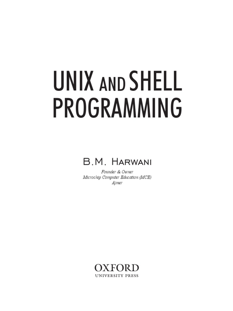 UNIX and Shell Programming (Zer07) | PDF | Operating System | Process (Computing)