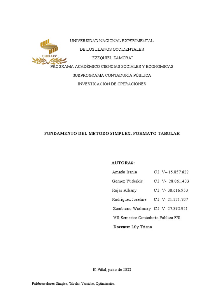 Fundamento Del Modelo Simplex | PDF | Optimización Matemática | Ecuaciones