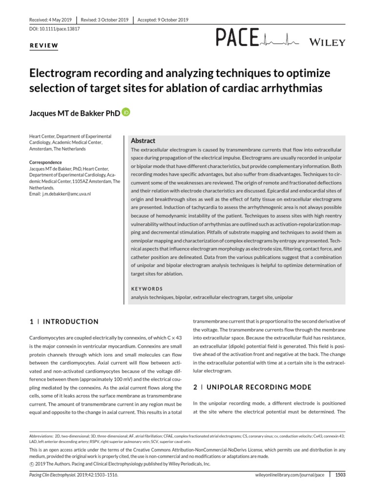 Electrogram Recording and Analyzing Techniques To | PDF ...