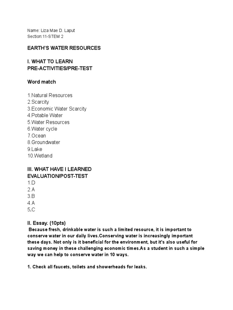 EARTH’S WATER RESOURCES | PDF | Water | Water Resources