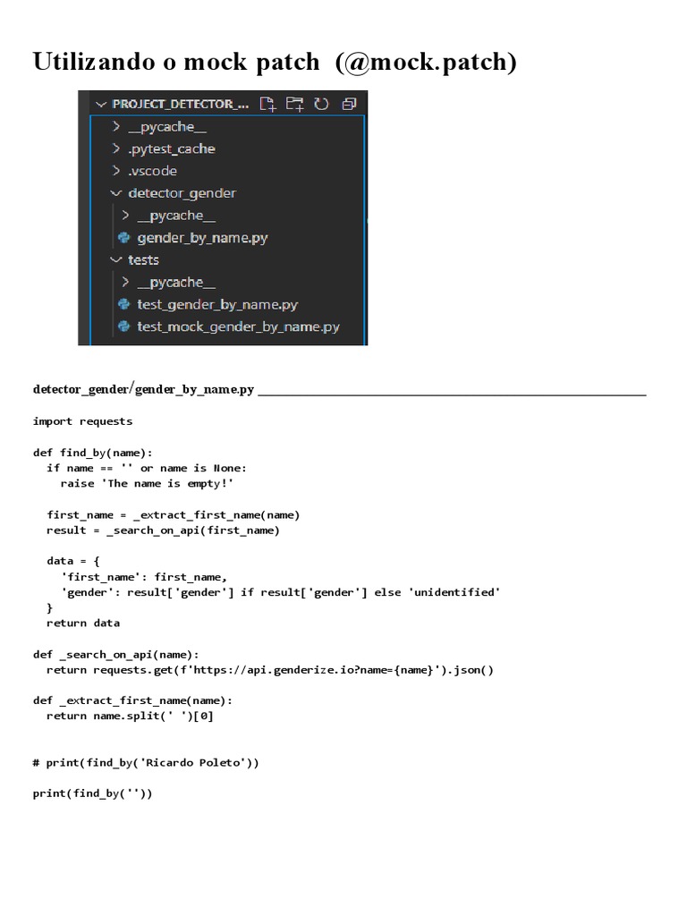 Utilizando o Mock Patch (@mock - Patch) | PDF