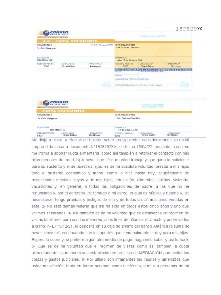 carta documento modelo | PDF