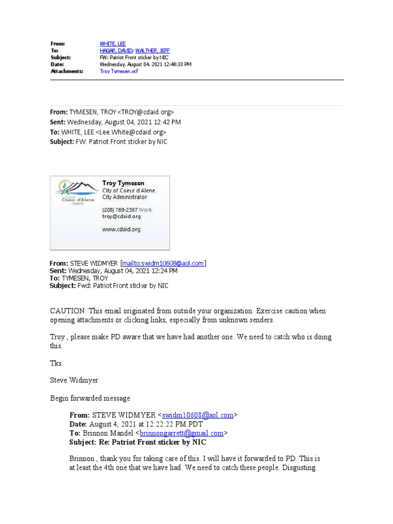 FBI Emails On Patriot Front | PDF | Crime & Violence | Criminal Justice