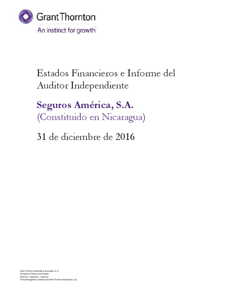 Estado Financiero 2016 | PDF | Reaseguro | Póliza de seguros