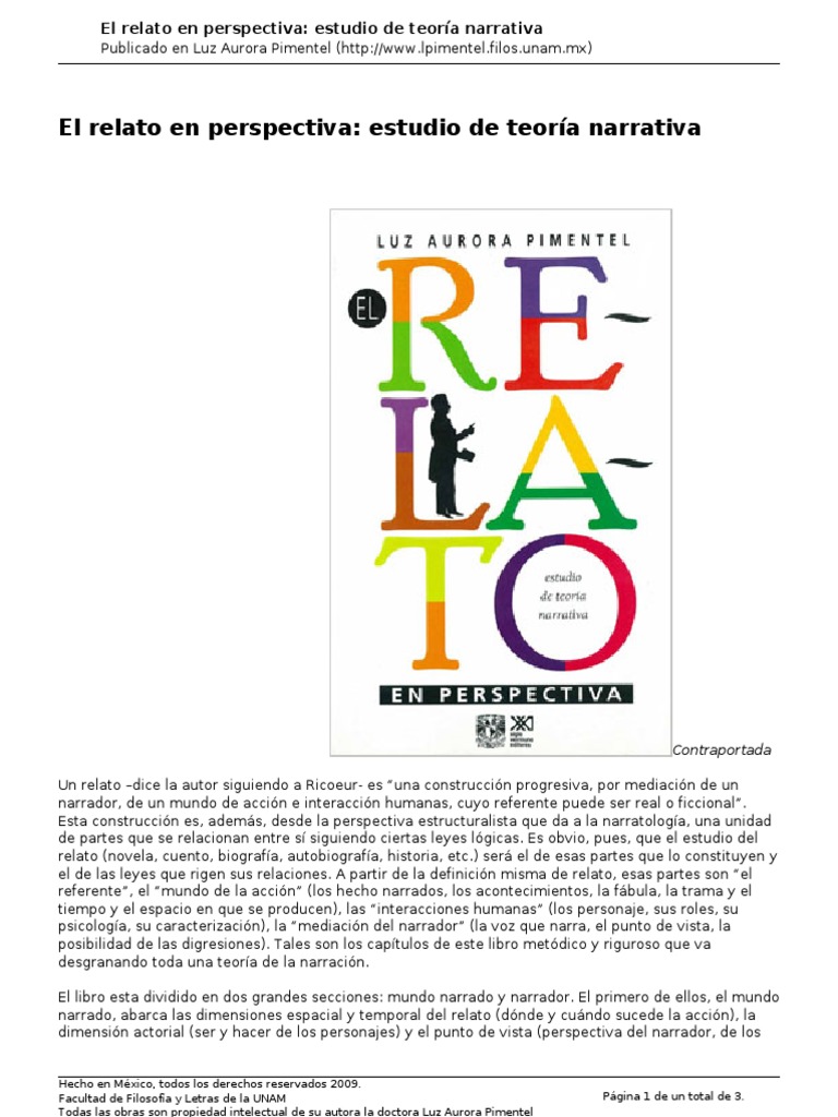 Luz Aurora Pimentel - Relato en Perspectiva | PDF | Narración