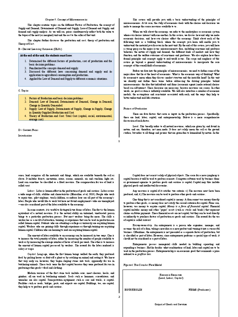 Econ 221 Chapter 5 Concept Of Microeconomics Pdf Demand Supply
