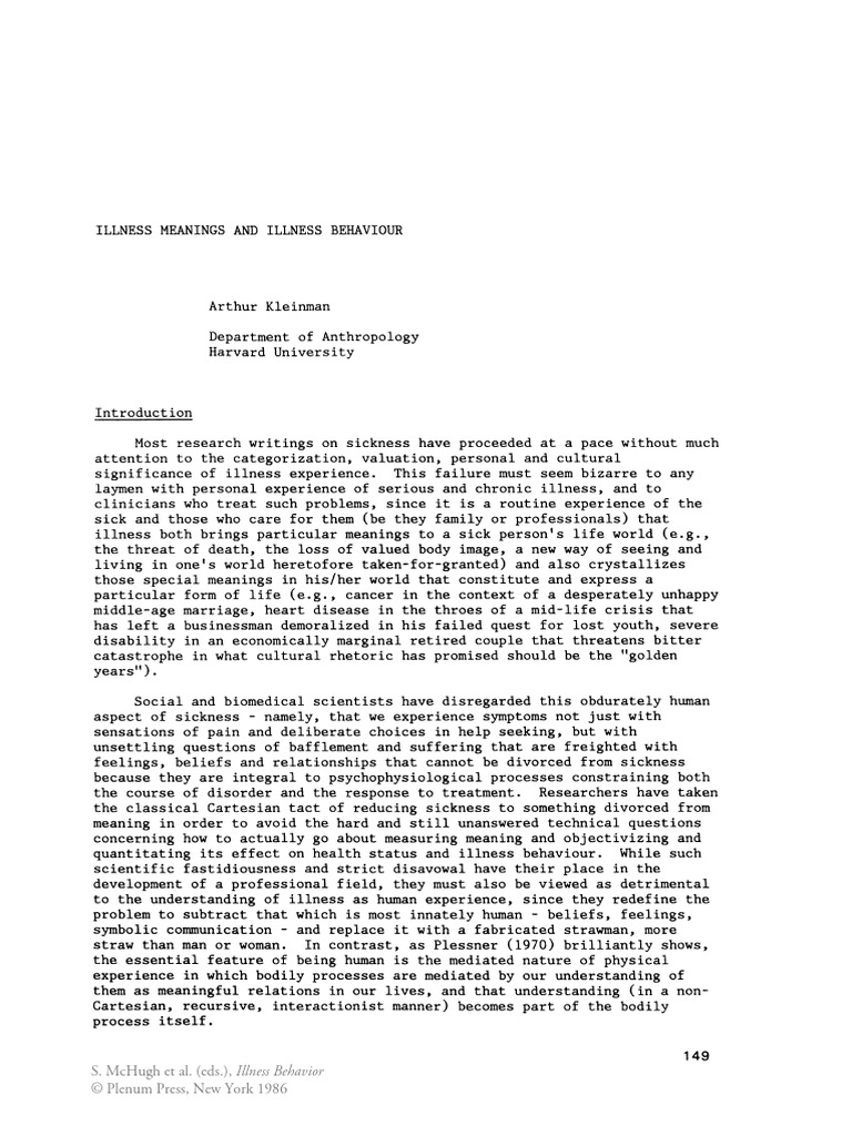 Kleinman 1986 | PDF | Ethnography | Qualitative Research