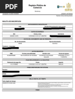 Boleta de Inscripción Registro Público | PDF