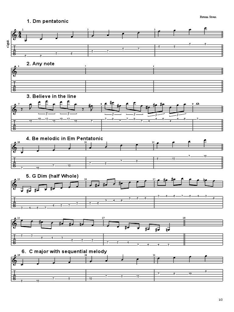 8 Scales For Dm7 - G7 - Cma7 | PDF | Pitch (Music) | Music Theory