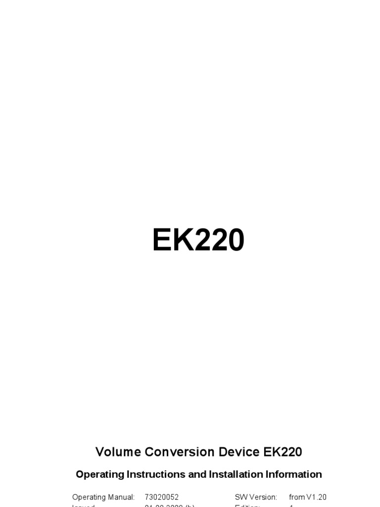 MANUAL EK 220 en V1.20 | PDF | Calibration | Parameter (Computer Programming)