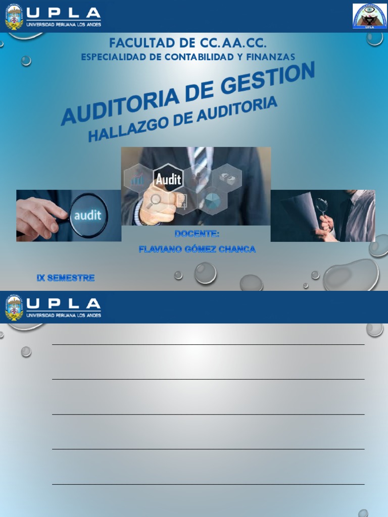 Clase 10 - Hallazgo de Auditoria - AUDITORIA de GESTION | PDF | Auditoría | Contralor