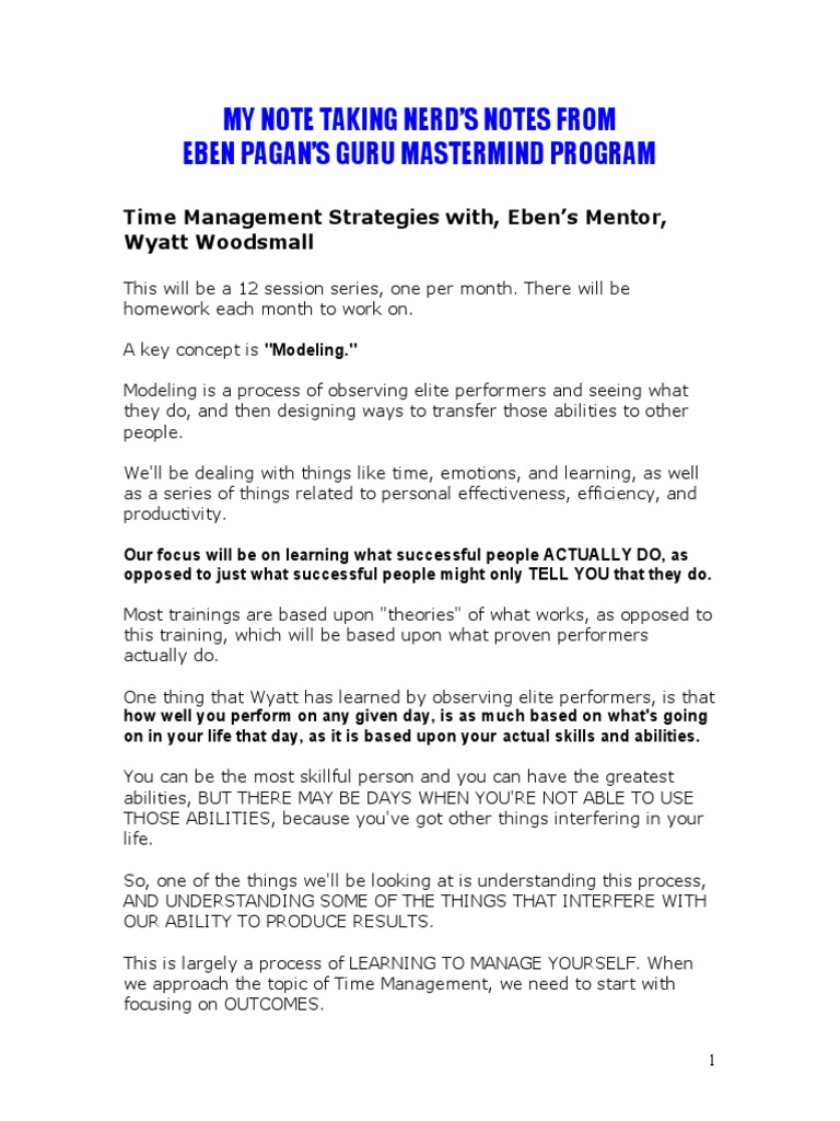 Live - My Note Taking Nerd - Day #7 - GMM - Time Managment With Wyatt ...