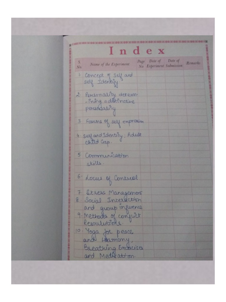 B-Ed-First-Year-Practical-File-Understanding-The Self | PDF