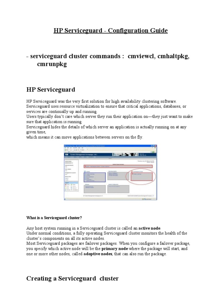 HP Serviceguard Configuration Guide | PDF | Computer Cluster | Server ...