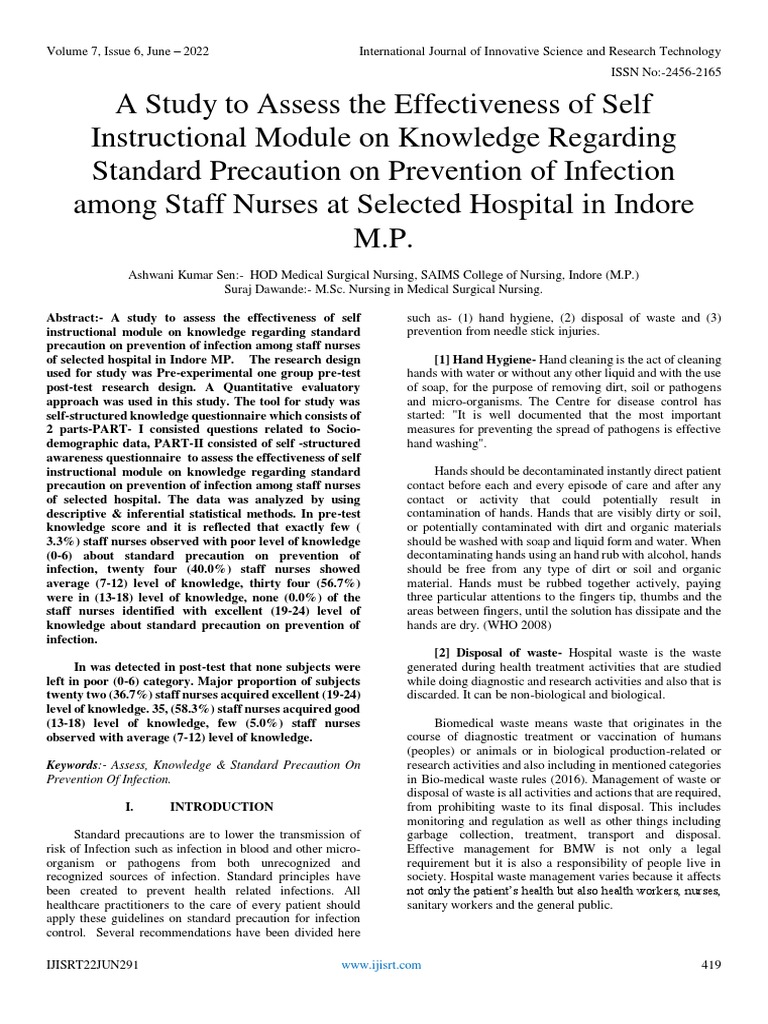 A Study To Assess The Effectiveness of Self Instructional Module On ...