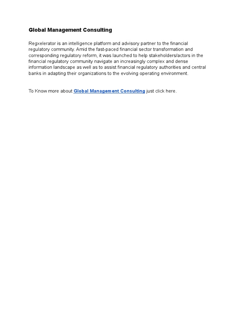Global Management Consulting | PDF