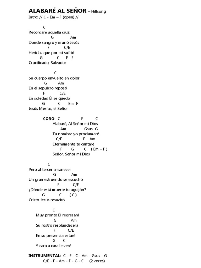 ALABARÉ AL SEÑOR - Hillsong | PDF