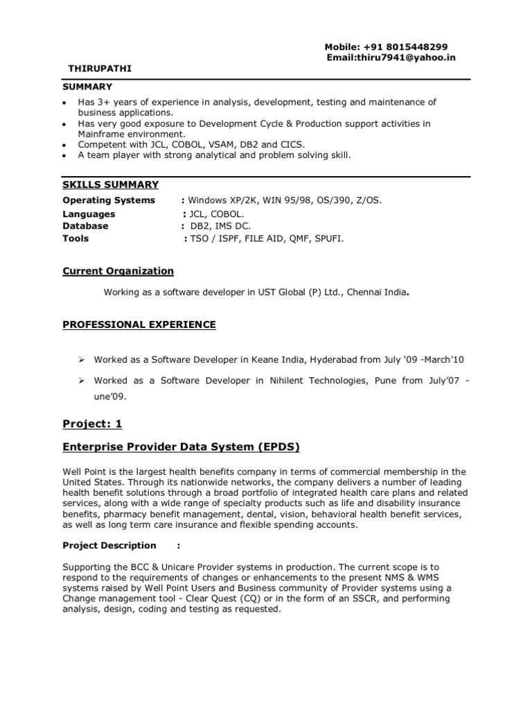Thiru Updated Resume | PDF | Ibm Db2 | Databases