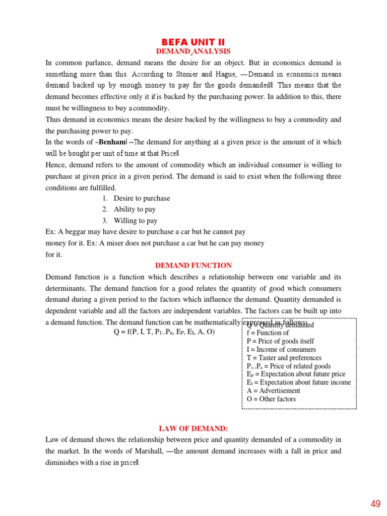 Befa Notes Unit-2 For Ece Iii Year | PDF | Demand | Elasticity (Economics) Befa Notes Unit-2 For Ece Iii Year | PDF | Demand | Elasticity (Economics)