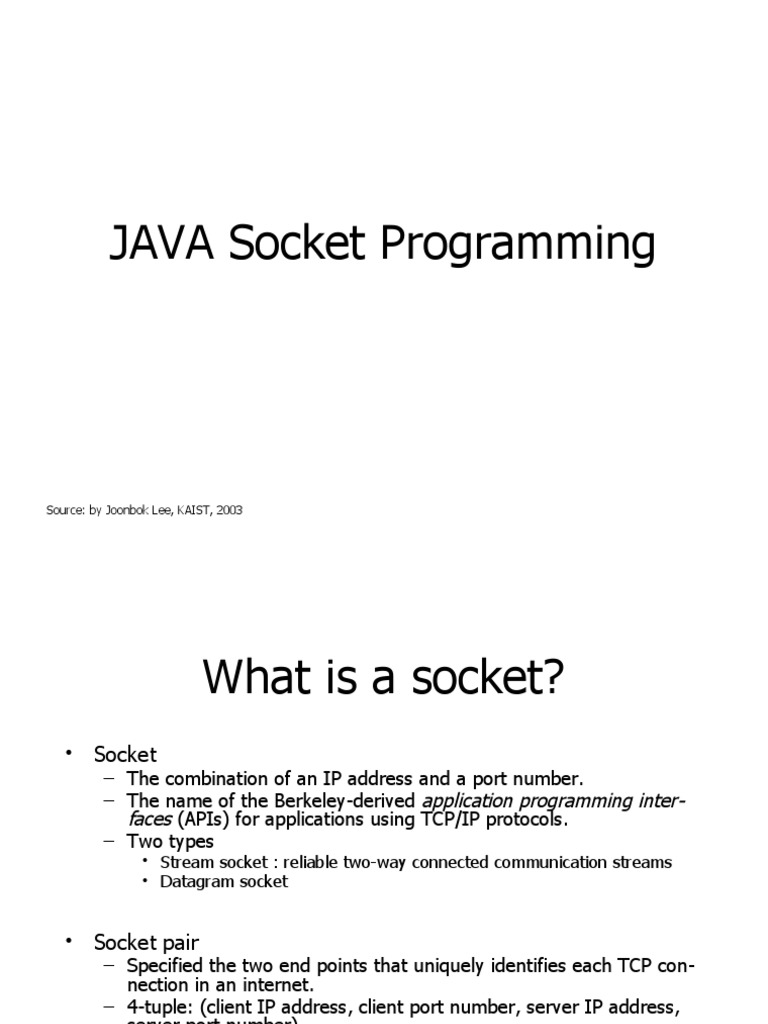 Java Socket Programming Pdf Network Socket Port Computer Networking