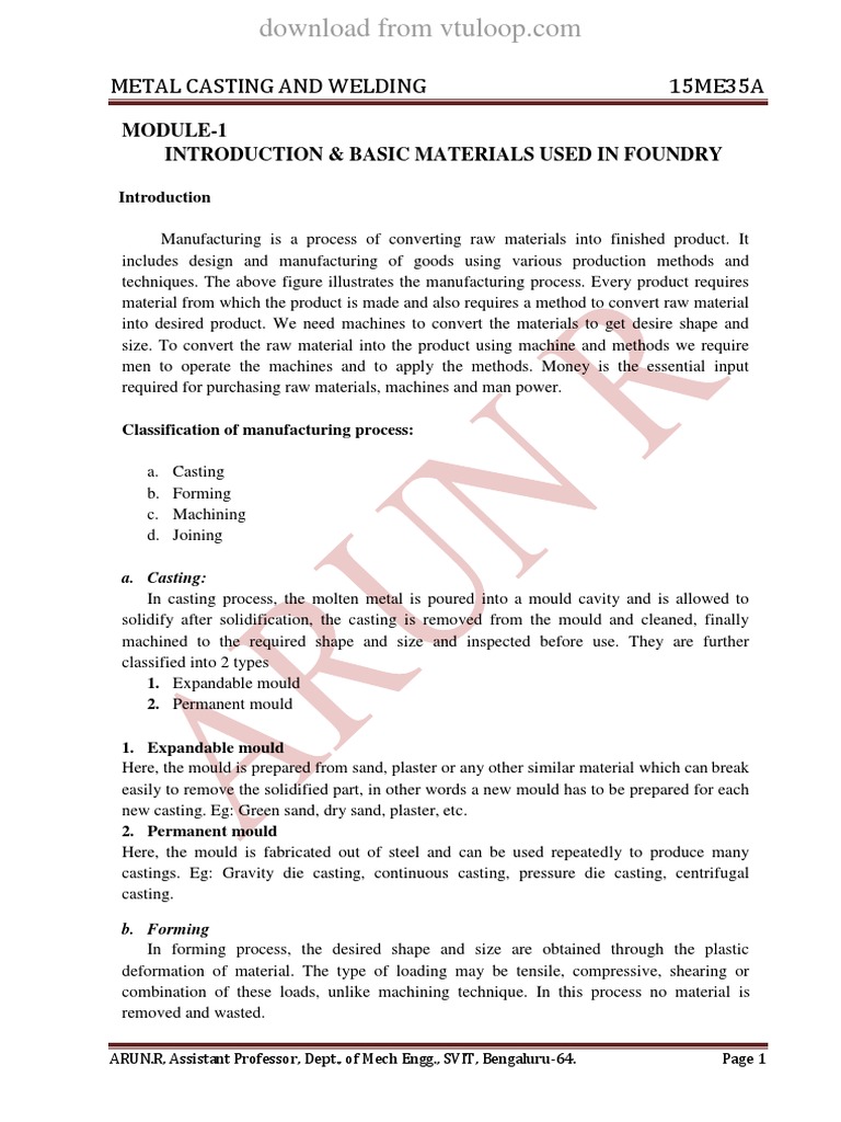 Metal Casting and Welding 15Me35A | PDF | Casting (Metalworking) | Casting