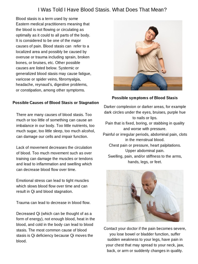 Blood Stasis and What Does That Mean | PDF | Pain | Traditional Chinese ...