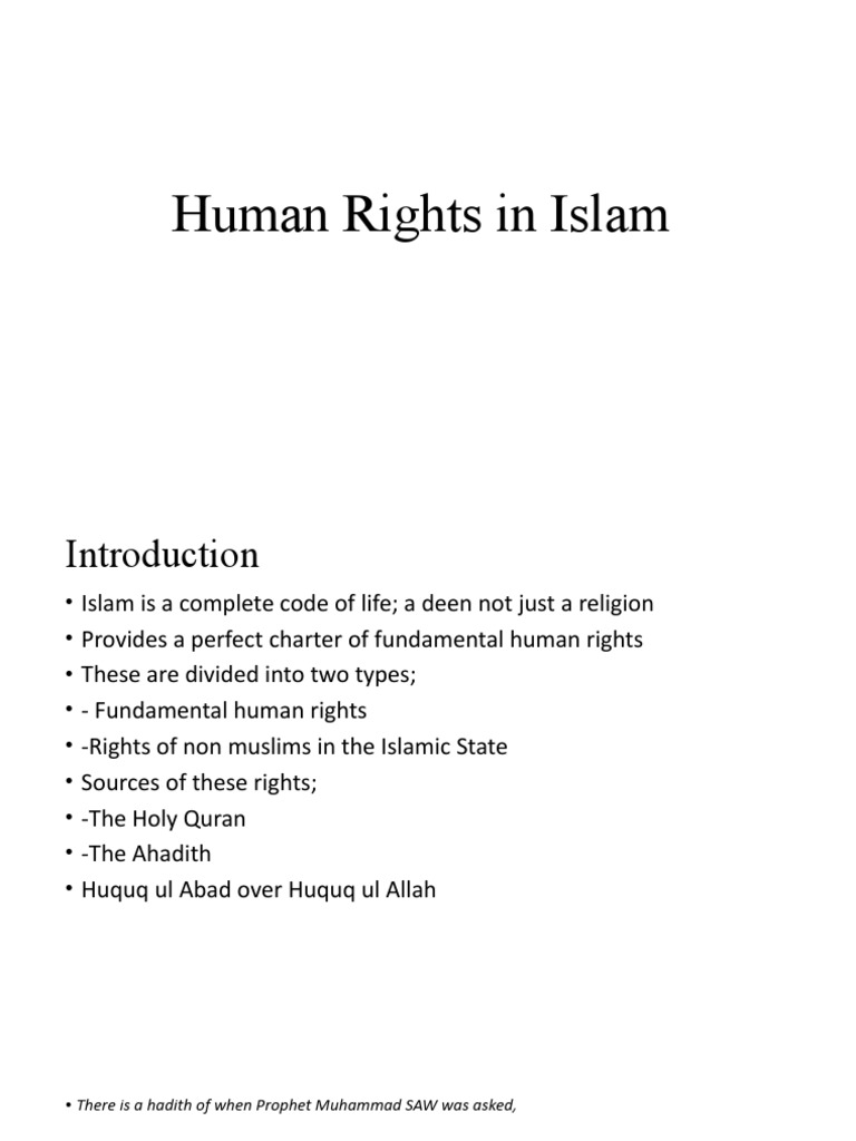 Human Rights in Islam: A Comprehensive Guide | PDF | Muhammad | Hadith