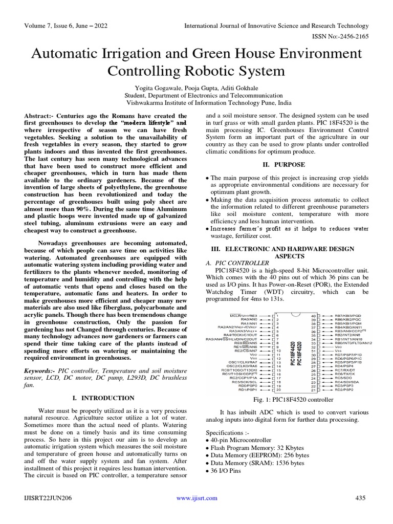 Automated Greenhouse Irrigation System | PDF | Electric Motor | Greenhouse