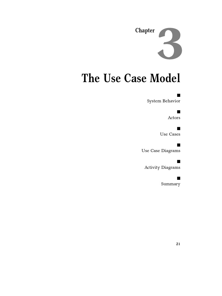 The Use Case Model: System Behavior Actors Use Cases Use Case Diagrams Activity Diagrams | PDF ...