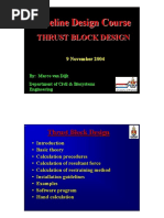 Thrust Block Design | PDF | Pipe (Fluid Conveyance) | Concrete