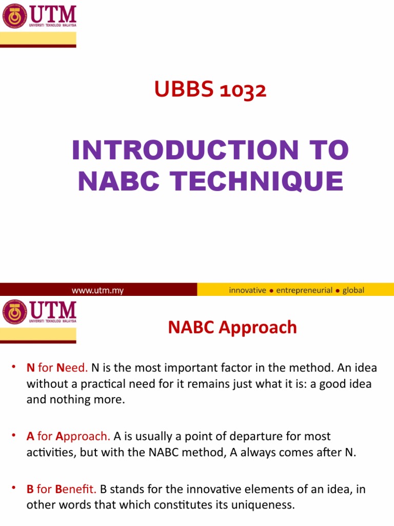 UBBS 1032: Introduction To Nabc Technique | PDF