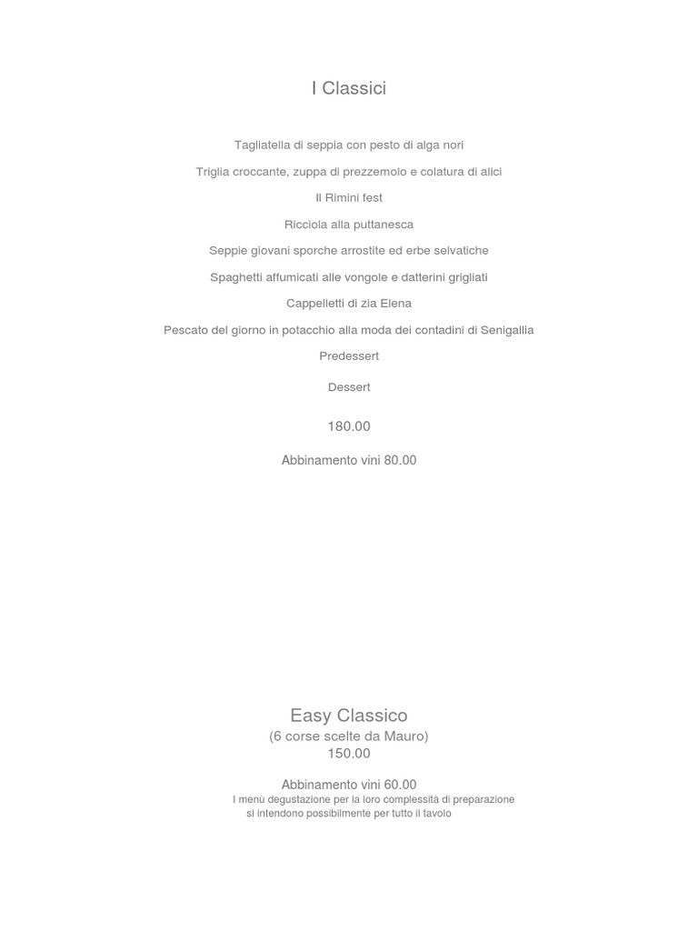 Uliassi Menu 2019 Ita | PDF