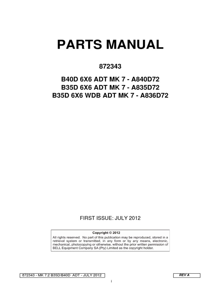 BELL B40D B35D Parts Catalog | PDF | Turbocharger | Transmission ...